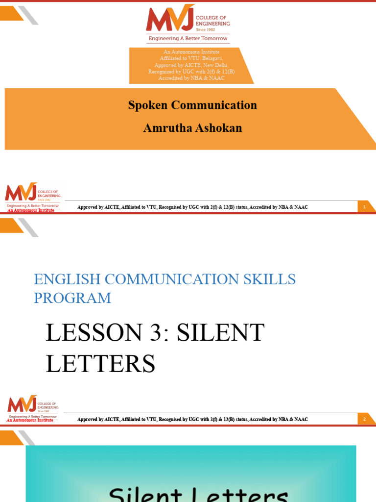 Lesson 3 Silent Letters | PDF