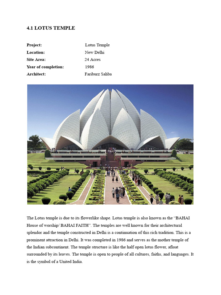 LOTUS TEMPLE | PDF | Temple | Dome