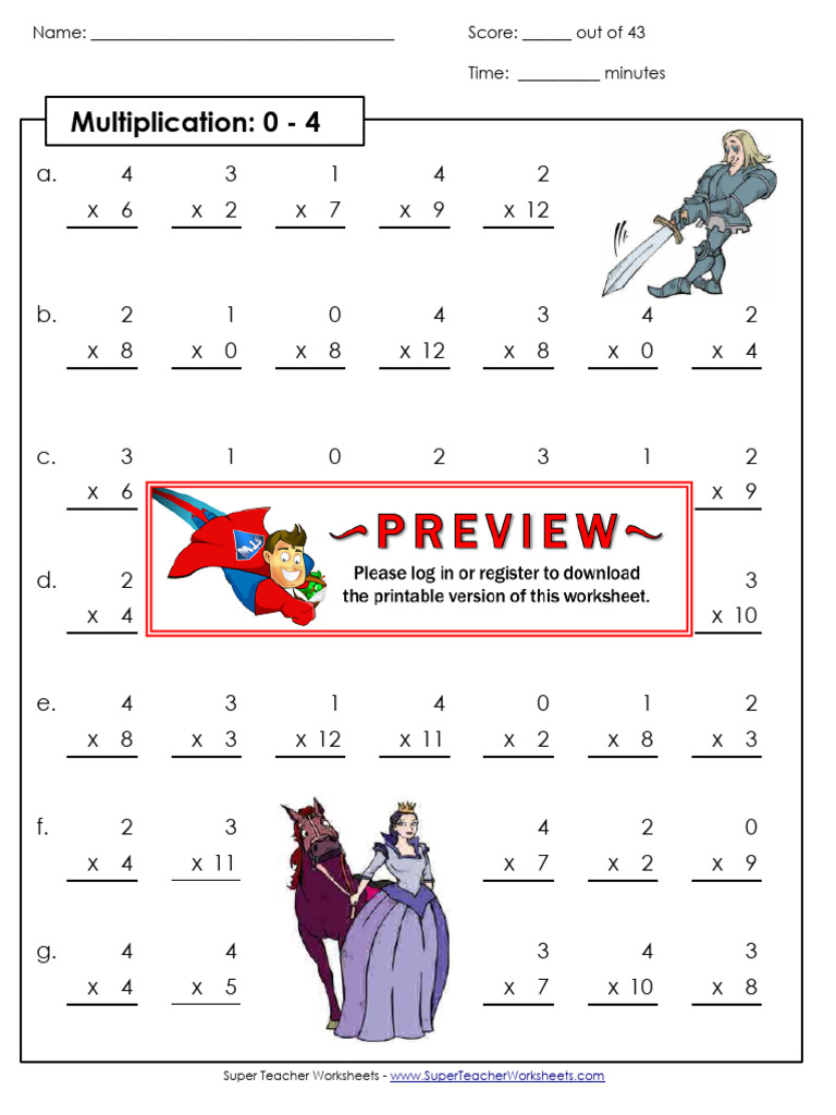 Multiplication Practice Worksheet Answers | PDF
