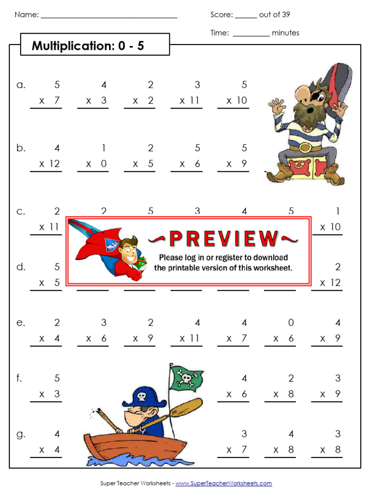 Basic Multiply Drill 0 5 | PDF