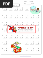 Multiplication Window Card Pre Test | PDF