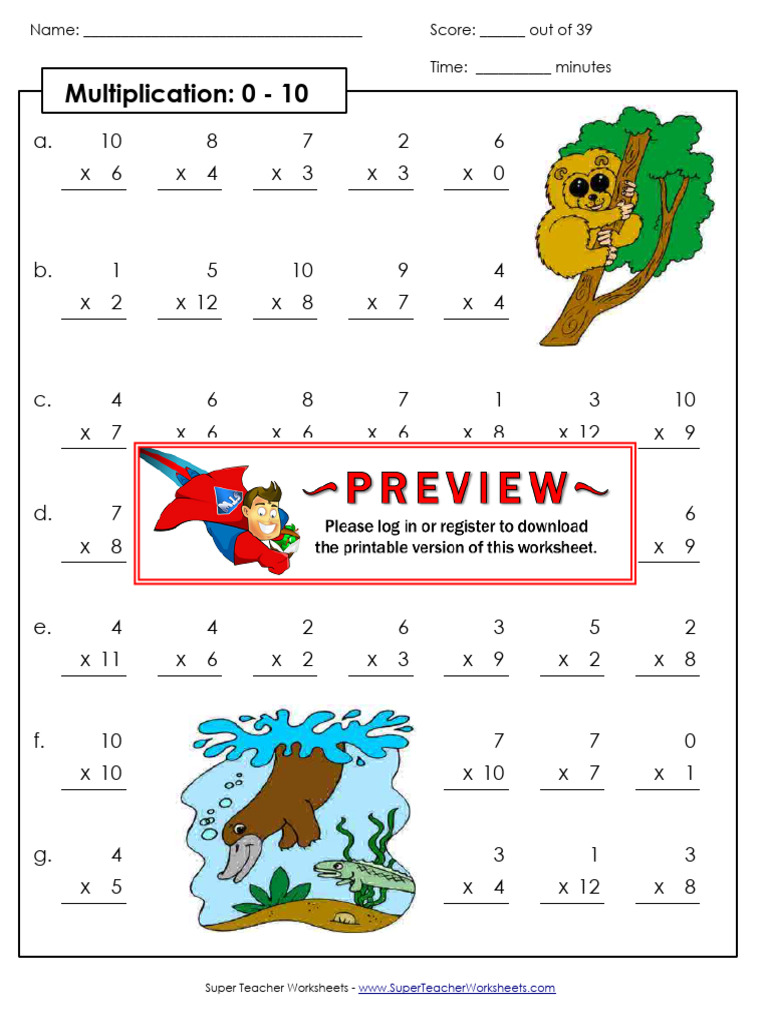 Basic Multiply Drill 0 10 | PDF | Teaching Methods & Materials