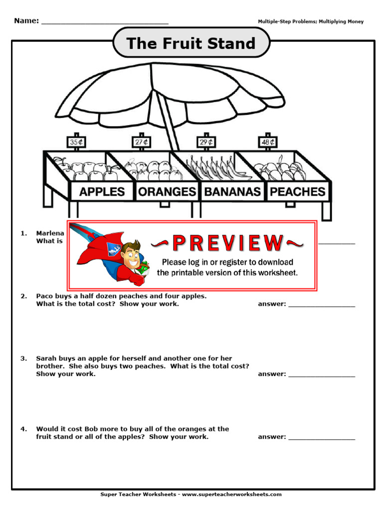 Fruitstand Multiplication Harder | PDF