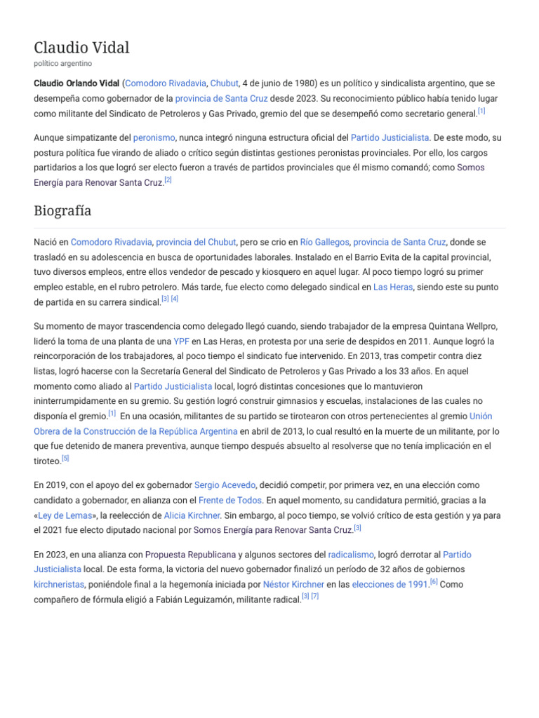 Claudio Vidal - Wikipedia, La Enciclopedia Libre | PDF | Gobierno ...