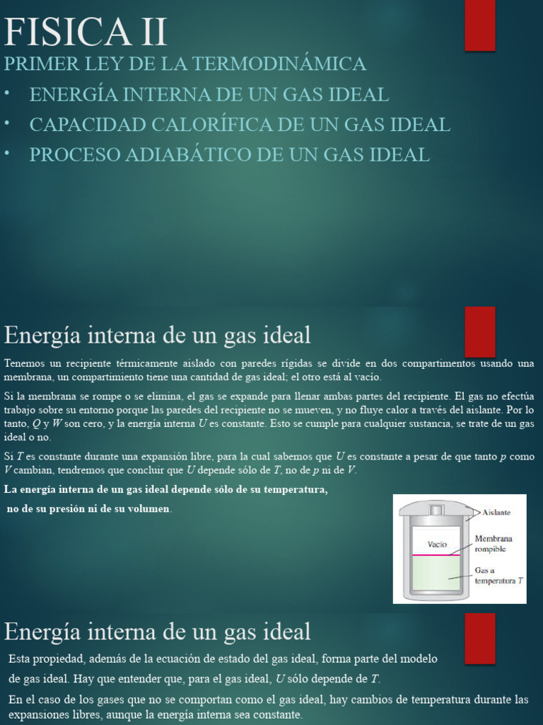 1°principio de La Termodinamica-Parte2 | PDF | Gases | Capacidad calorífica