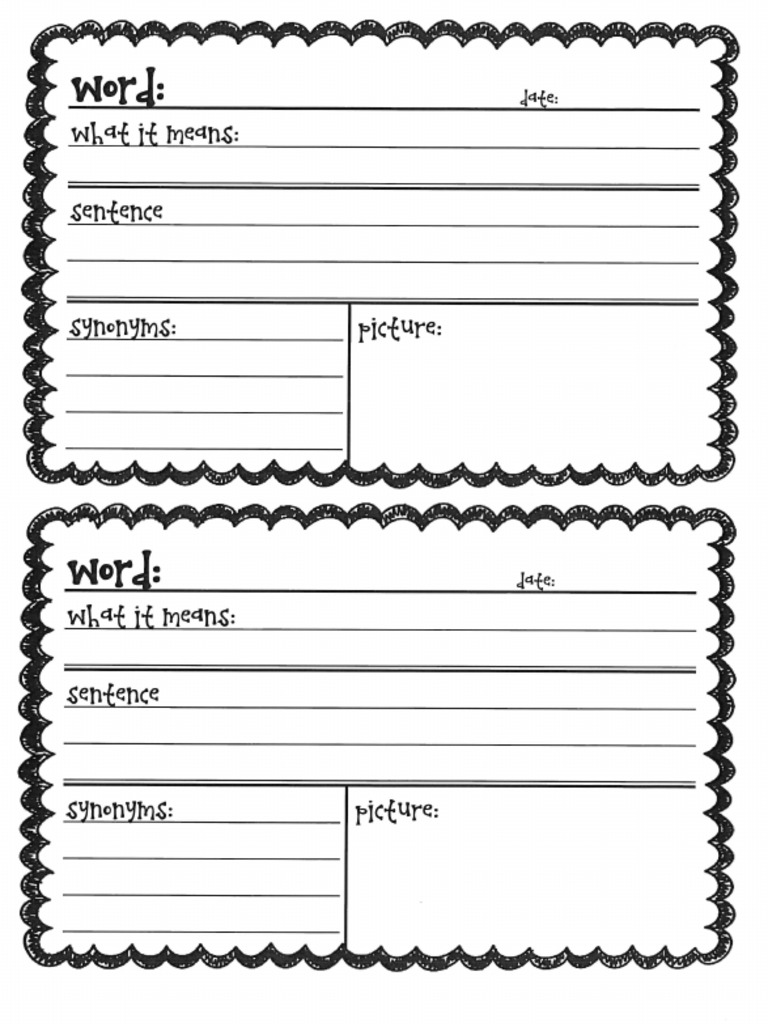 Vocabulary Notebook | PDF