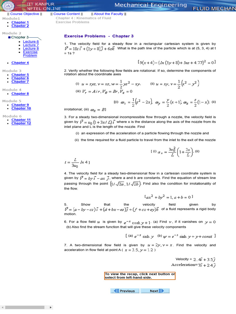 Fluid Mechanics Course Overview | PDF | Velocity | Fluid Dynamics