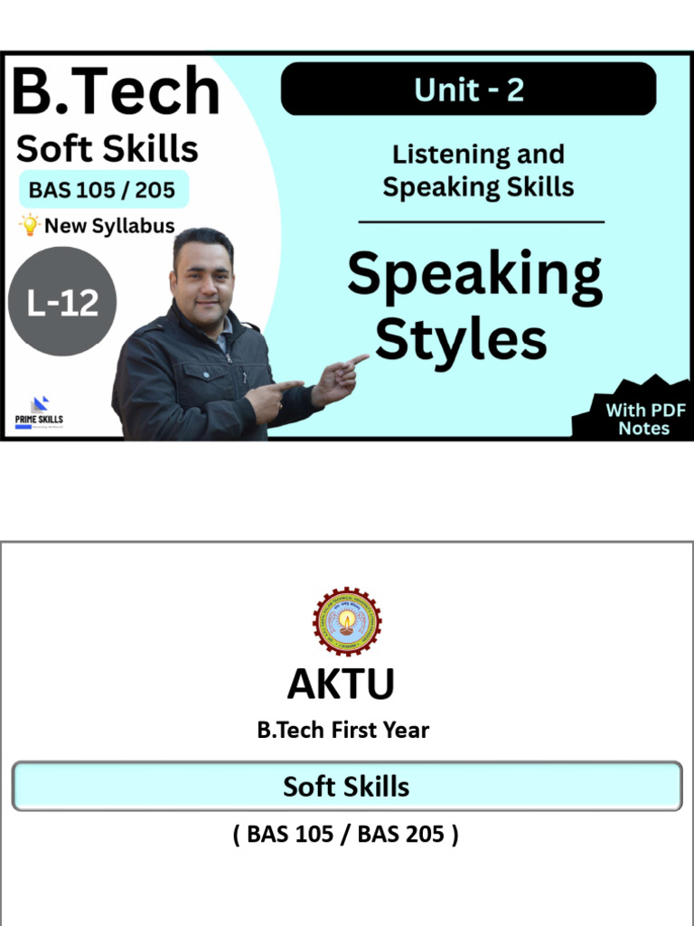 Types of Speaking Styles Explained | PDF | Hearing | Mentorship