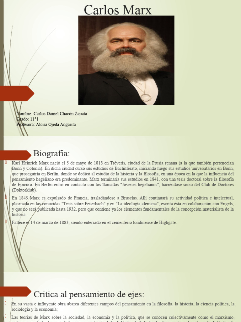 Biografía y Teorías de Karl Marx | PDF | Karl Marx | La teoría de la ...