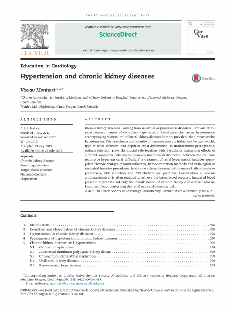 Hypertension and Chronic Kidney Diseases - Elsevier Enhanced Reader 2013 | PDF
