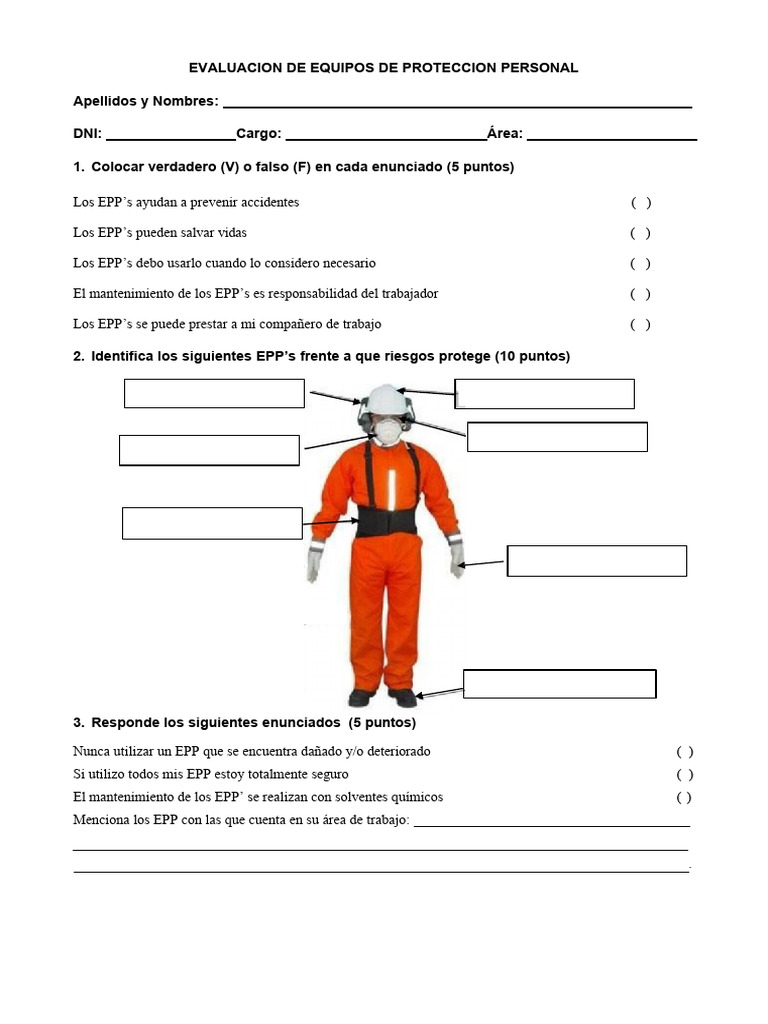 Evaluacion de EPP | PDF