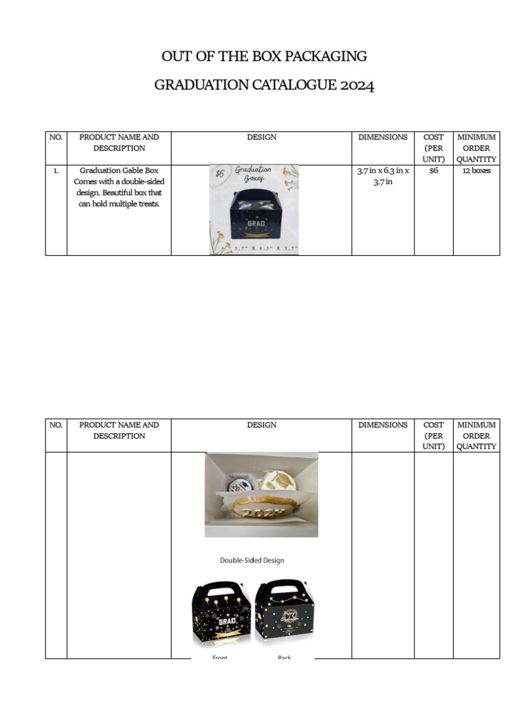 Out of The Box Packaging Grad Catalogue | PDF