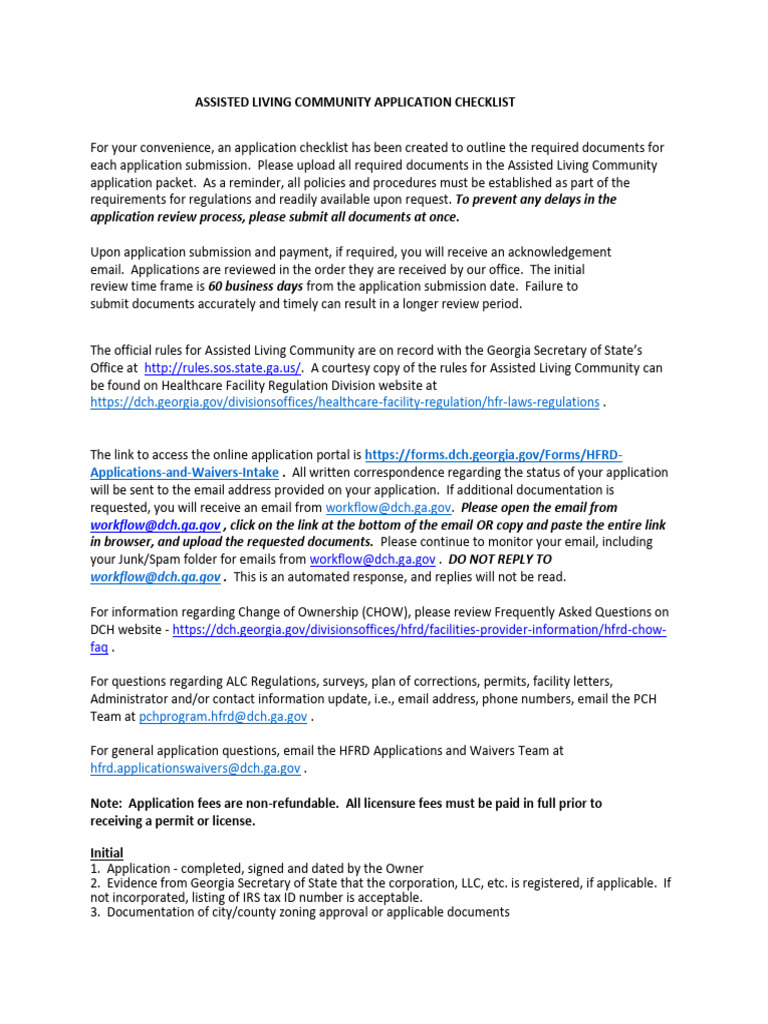Assisted Living Community Application Packet | PDF | Notary Public ...