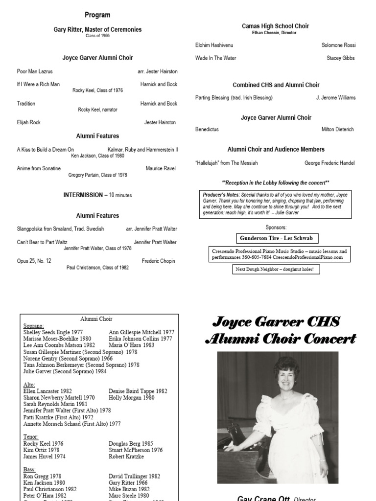 Garver Concert Program 10-14-23 FINAL | PDF | Vocal Music