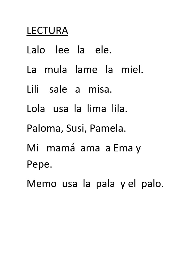 LECTURA de Oraciones | PDF
