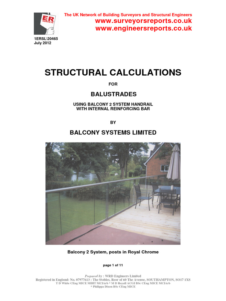 Structural Calculations Balcony 2 1 | PDF | Stress (Mechanics ...