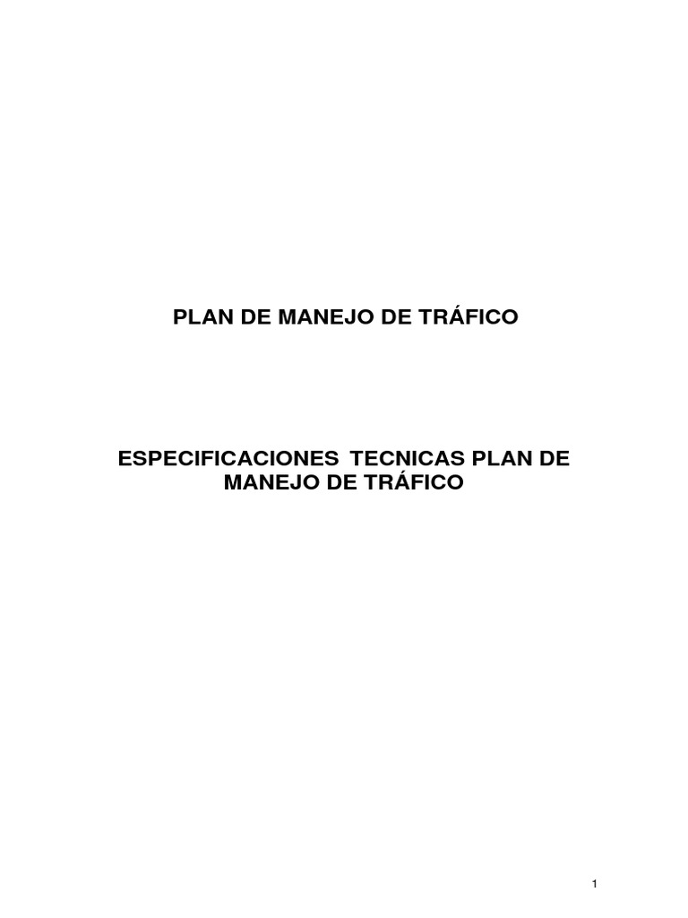 Plan de Manejo de Trafico | PDF | Tráfico | Peatonal