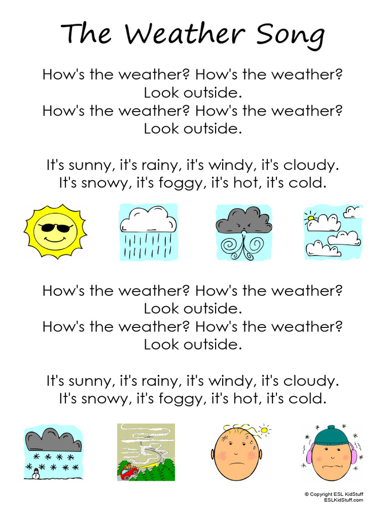 Weather Song Words | PDF | Language Arts & Discipline