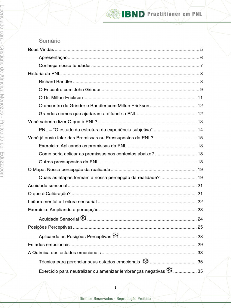 Apostila PNL Online PDF | PDF | Programação neurolinguística | Psicologia