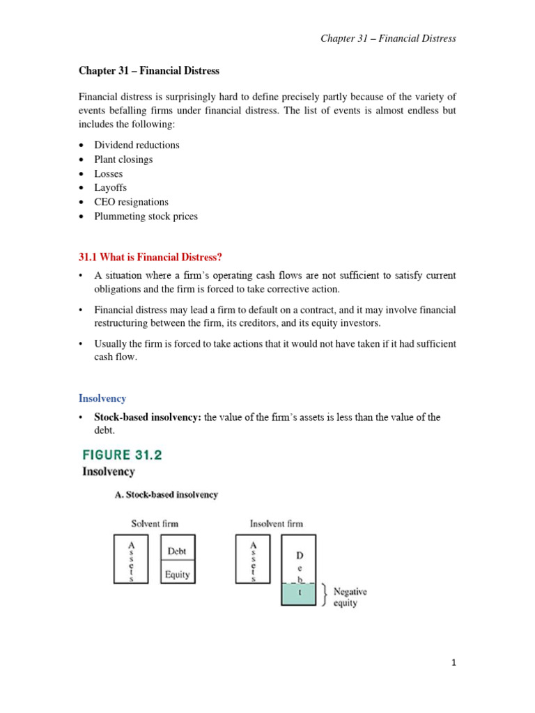 ch31 Financial Distress | PDF | Bankruptcy | Liquidation