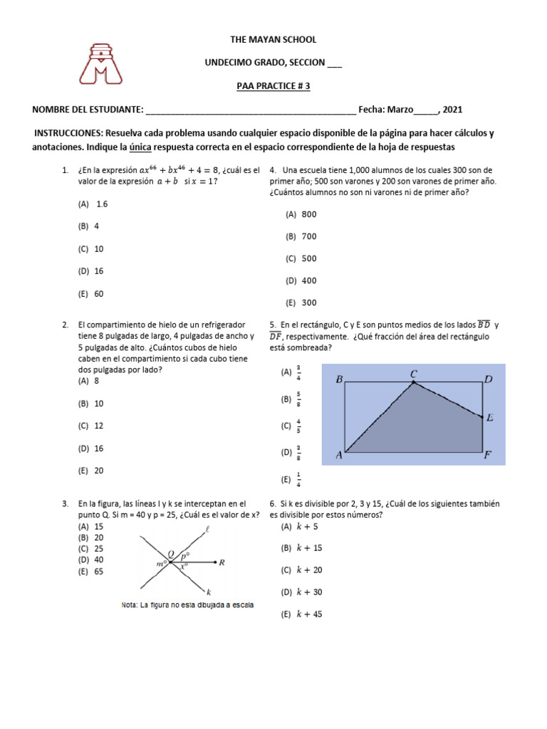 PAA Práctica #3 | PDF | Geometría euclidiana | Geometría Elemental