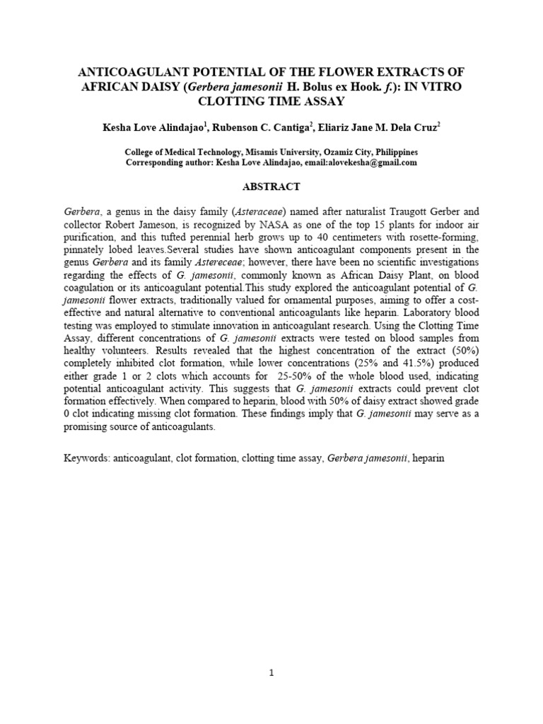 Research Paper Bound For Turnitin 1 | PDF | Coagulation | Thrombus