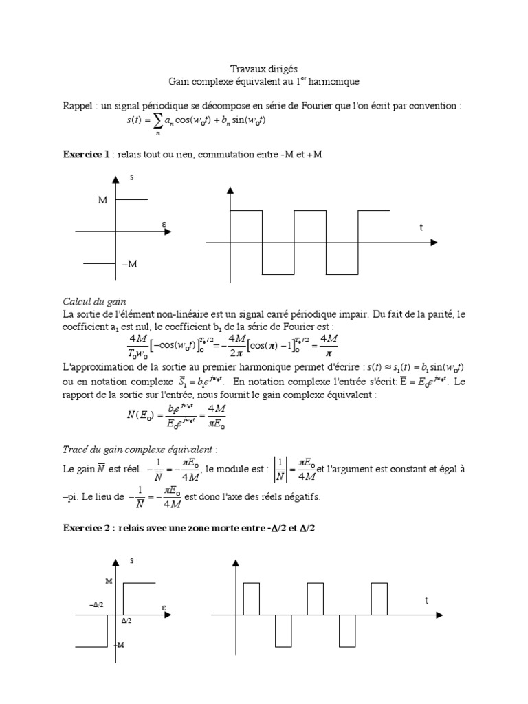 TD Nonlineaires | PDF | Fréquence | Nombre complexe