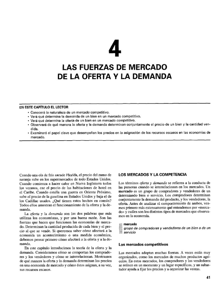 Principios de Economia Mankiw (Cap4) | PDF | Mercado (economía) | Oferta y demanda