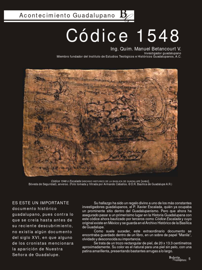 Códice 1548 Acontecimiento Guadaluoano - Manuel Betancourt V. - 3 Págs ...