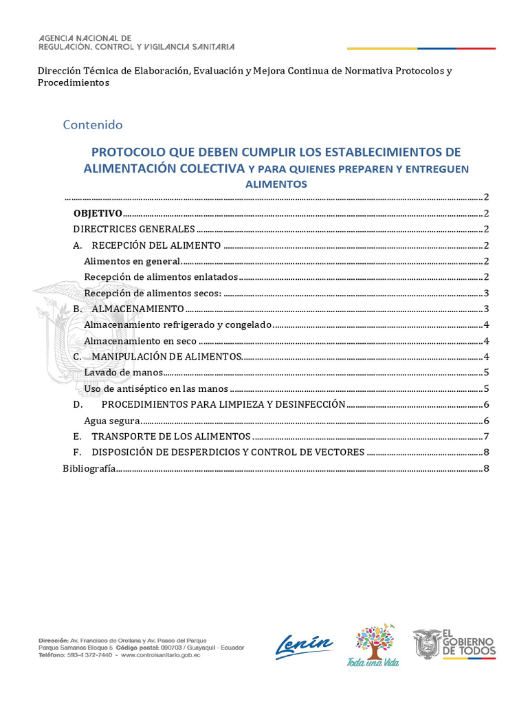 Protocolo para Manipuladores de Alimentos | PDF | Alimentos | Agua