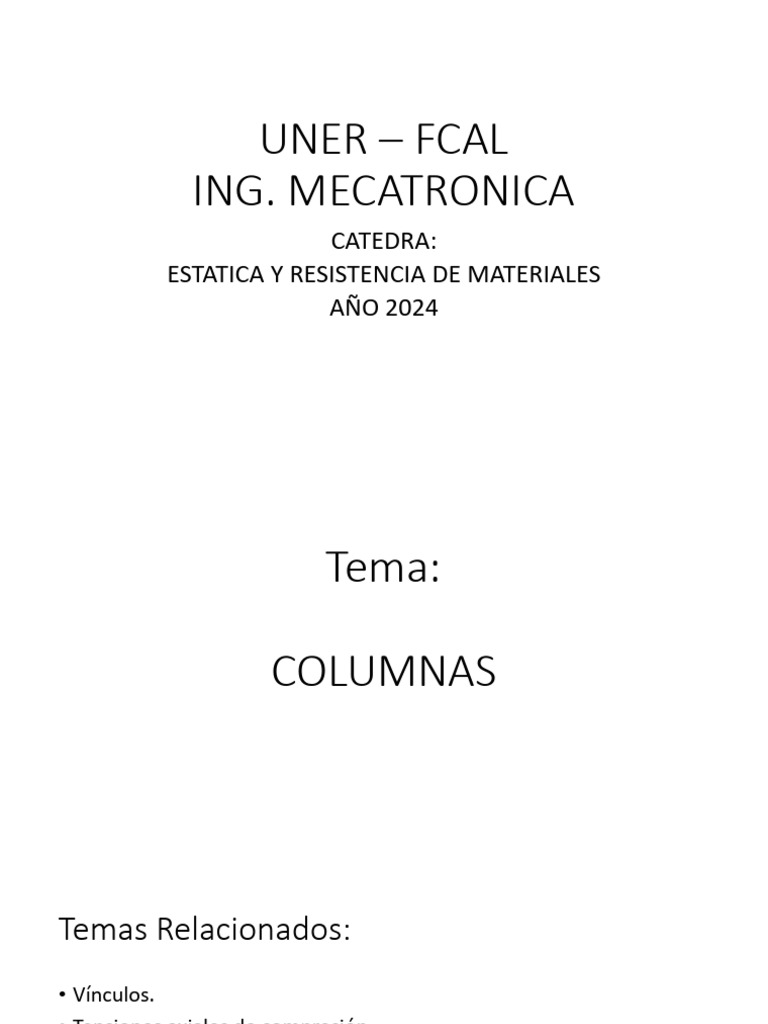 Clase de columnas - pandeo | PDF | Pandeo | Columna