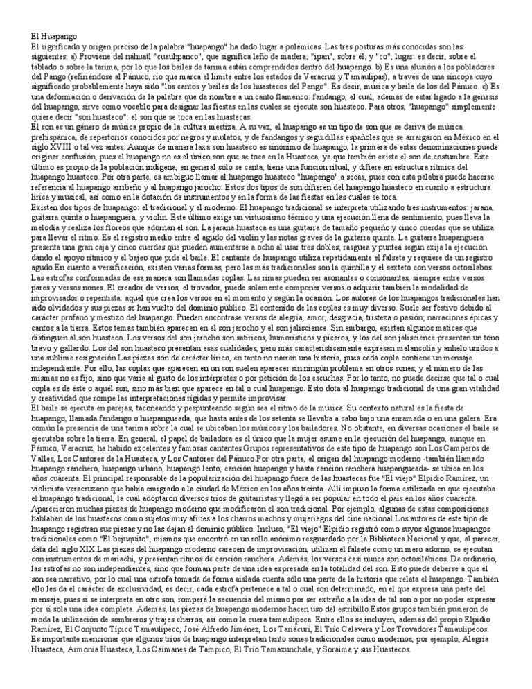 El Huapango | PDF | Musica Latinoamericana | Entretenimiento (general)