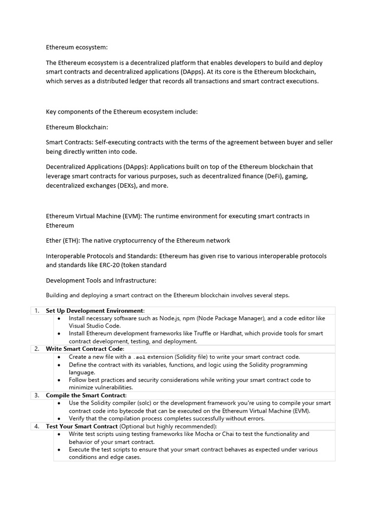 Ethereum Ecosystem | PDF | Computing | Software Engineering