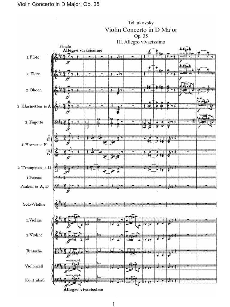 Violin Concerto in D Major, Op. 35 - III. Finale Allegro Vivacissimo ...