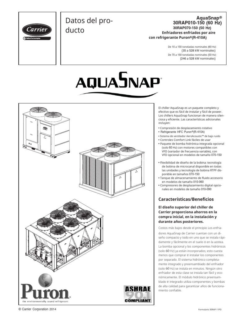 Aquasnap 30.es | PDF | Refrigerante | Ingeniería de confiabilidad