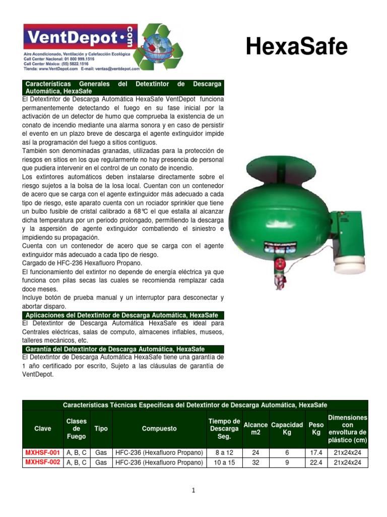 extintor tipo granada automatico | PDF