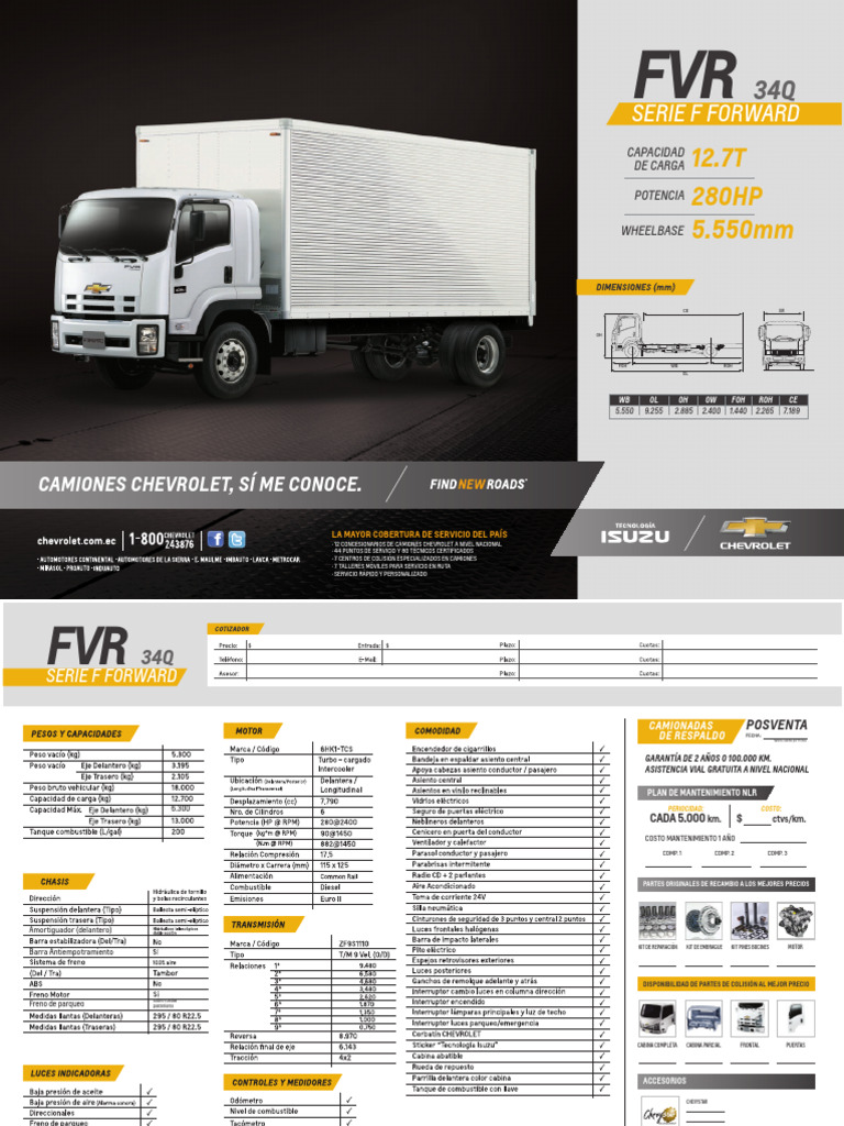 FVR 34q Ficha Tecnica | PDF | Transporte | Estilos de carrocería