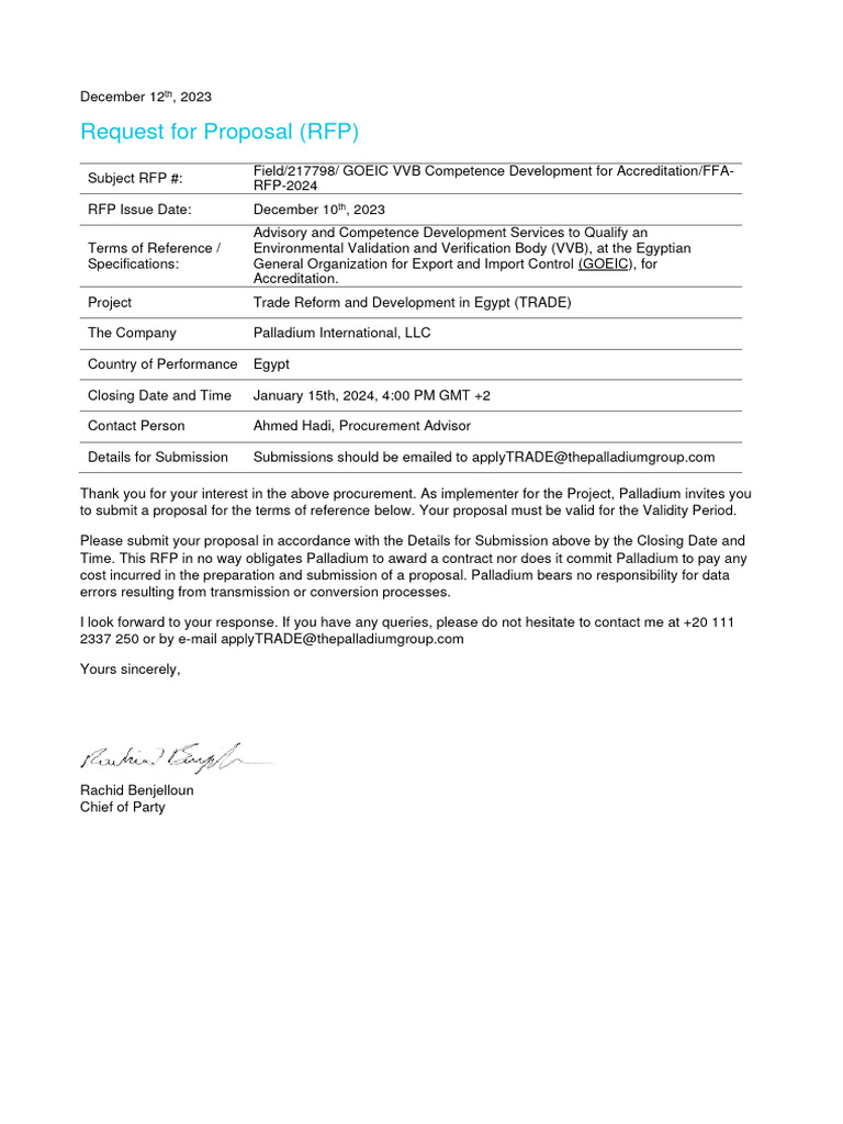 Palladium+Rfp+ +Field217798+Goeic+Vvb Ffa RFP 2024 Final | PDF | Audit | Business