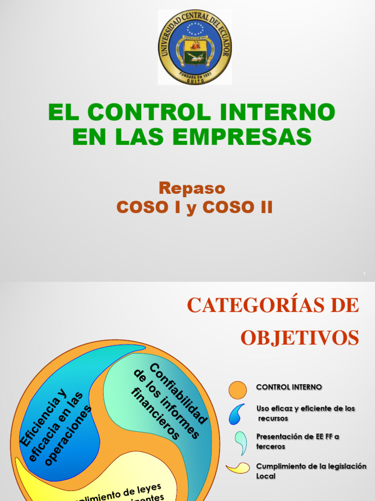 4.control Interno - Coso I y Coso II | PDF | Riesgo | Business
