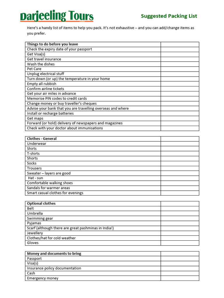 Packing List 3 | PDF | Razor | Camera