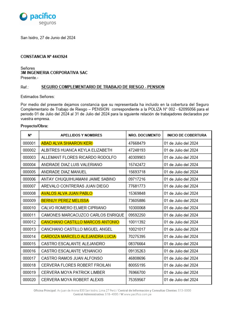 SCTR Julio Pension - 3M | PDF