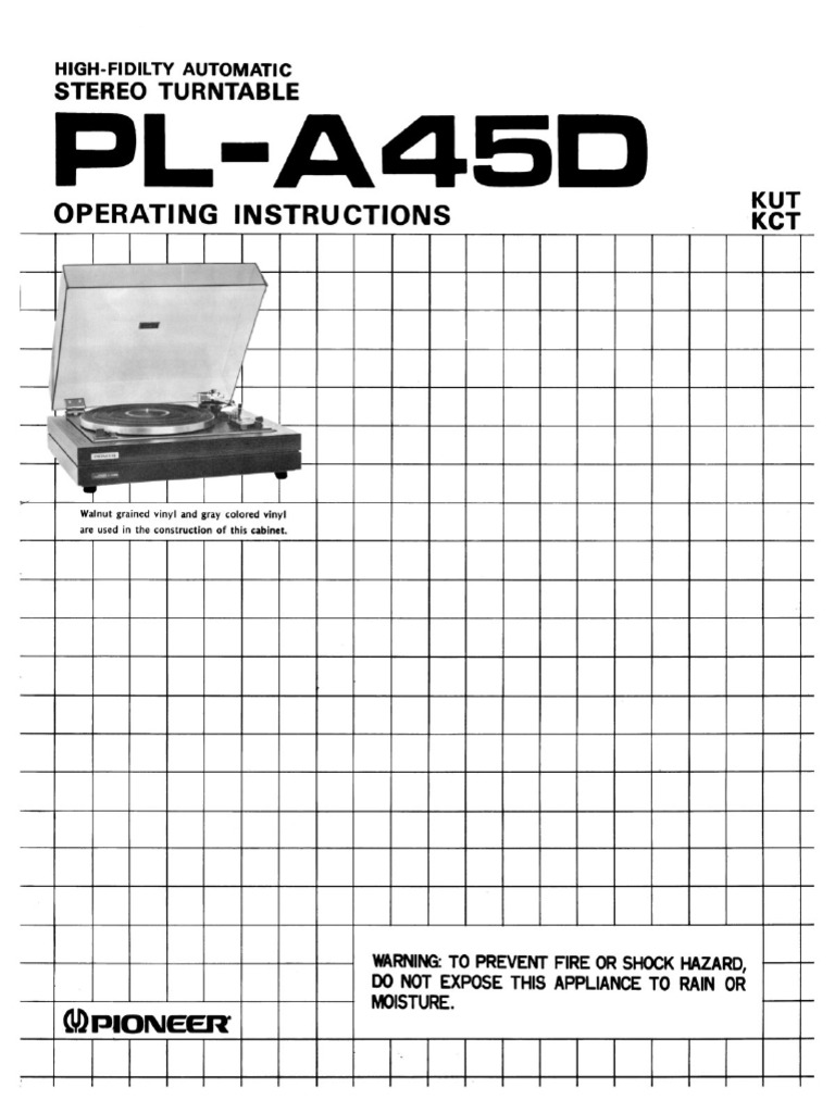 Pioneer PL A45 Owner Manual | PDF
