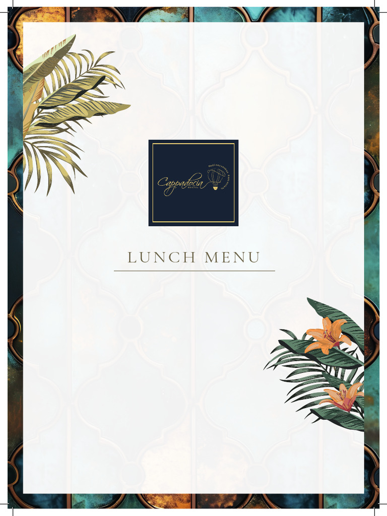Cappadocia Bristol Lunch Menu | PDF | Turkish Cuisine | Food And Drink ...