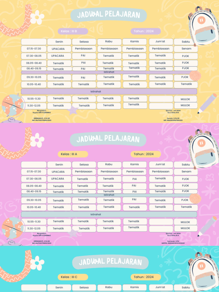 Jadwal Pelajaran Lucu Dan Ceria Kuning - 20240712 - 195124 - 0000 | PDF