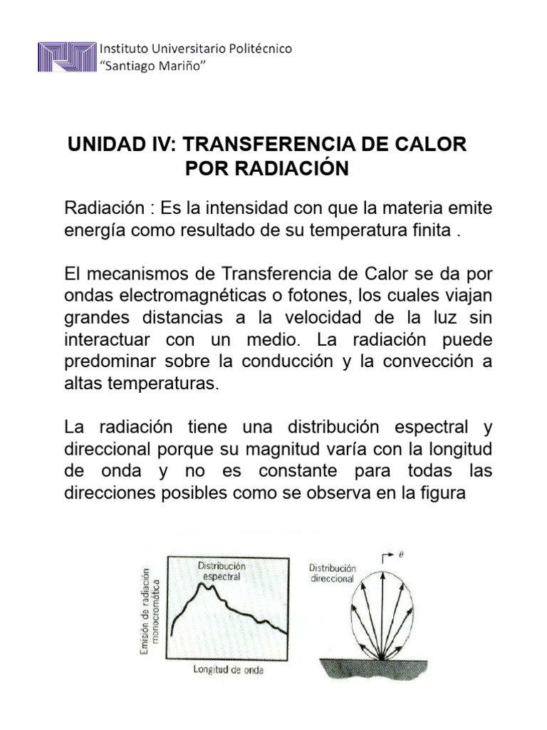 Unidad IV Transferencia de Calor Por Radiación | PDF | Radiación ...