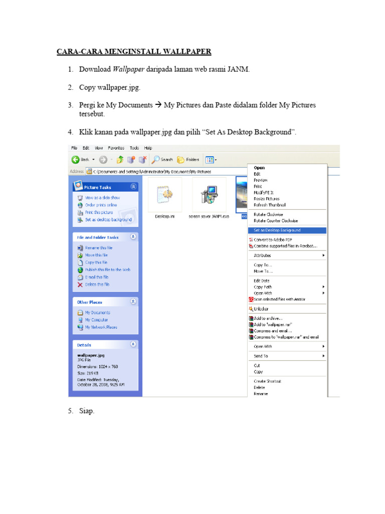 Cara Menginstall Wallpaper Dan Screensaver Janm | PDF