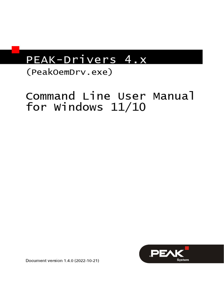 Peak Drivers 4 X Command Line User Manual En Us Pdf Installation Computer Programs
