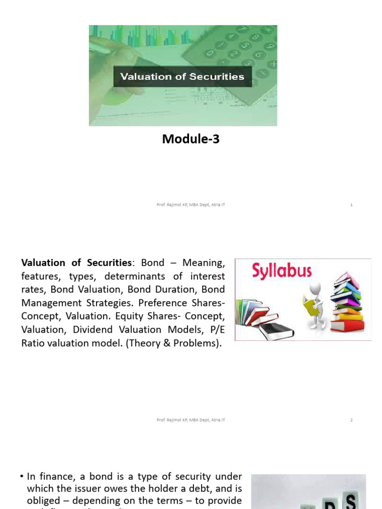 Module 3 | PDF | Bonds (Finance) | Yield (Finance)