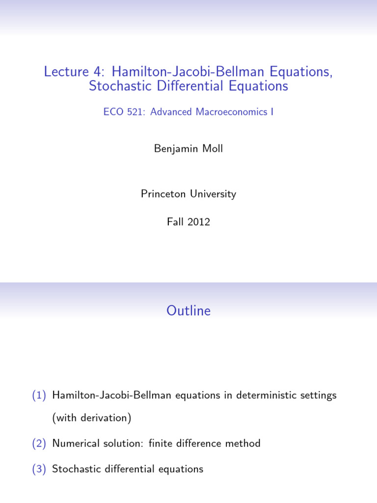 Hamilton-Jacobi-Bellman Equations Explained | PDF | Statistical Theory ...
