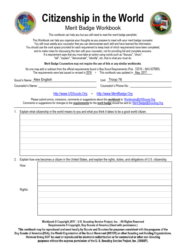 Citizenship in The World | PDF | Boy Scouts Of America | Scouting